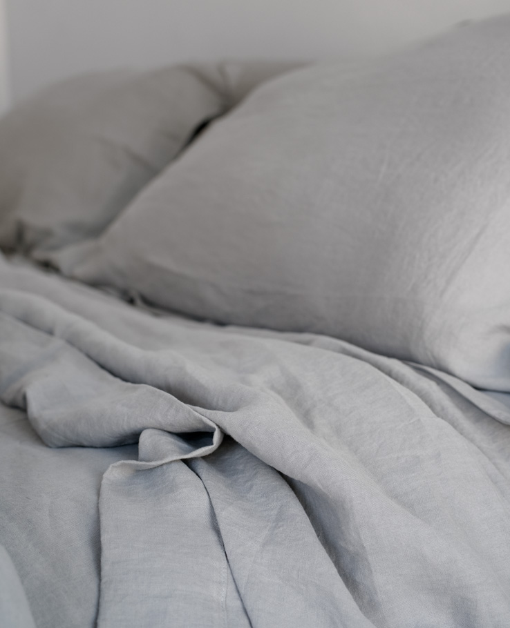 Silver-Pure-Linen-Duvet-Cover-Top-Sheet-Sham - Huddleson Linens - Blog